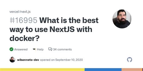 What Is The Best Way To Use Nextjs With Docker · Vercel Nextjs