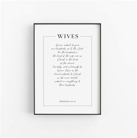 Ephesians 5 22 28 Wives And Husbands Bible Verse Print Printable Wall