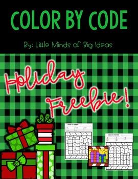 Color By Code Holiday Freebie By Babe Minds Of Big Ideas TpT