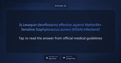 Is Levaquin Levofloxacin Effective Against Methicillin Sensitive