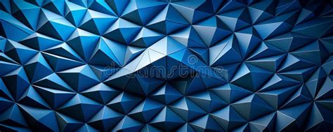 Abstract Geometric Blue Polyhedron Pattern Modern 3d Design Stock