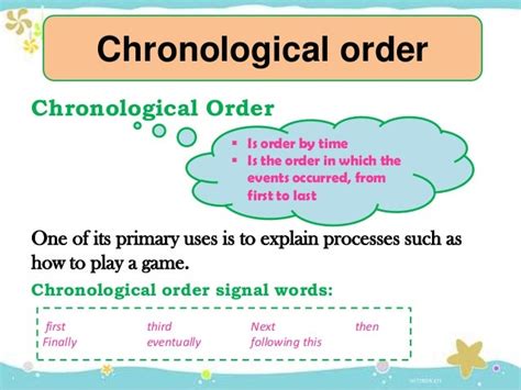 Chronological Order Speech Example Example Of Chronological Speech