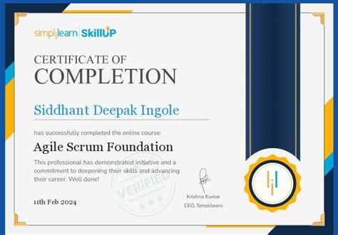 Siddhant Ingole On Linkedin Siddhant Deepak Ingole Has Successfully Completed The Agile Scrum