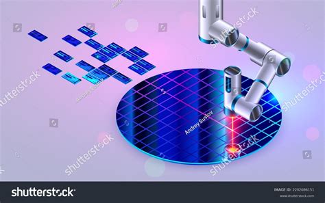 Semiconductor Wafer Fot Manufacture Microchips Electronic Stock Vector Royalty Free