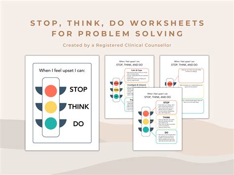 Stop Think Act Worksheets