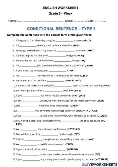 First Conditional Sentences Online Exercise Live Worksheets 57 Off