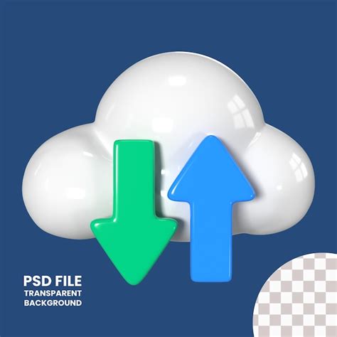 Premium Psd Cloud Synchronization 3d Illustration Icon