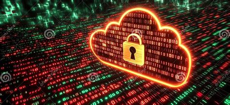 Cloud Security Concept With Digital Lock Symbolizing Data Protection In