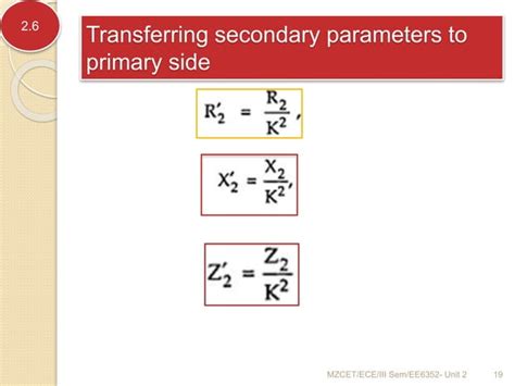 Transformer Ratio Equivalent Circuit Of Transformer PPTX