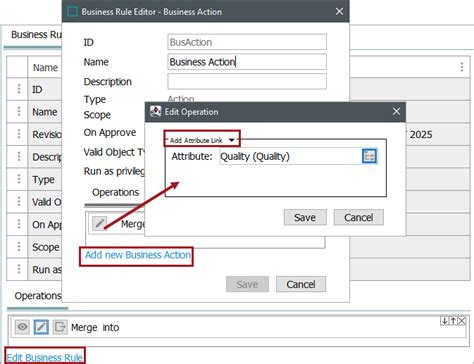 Business Action Add Attribute Link