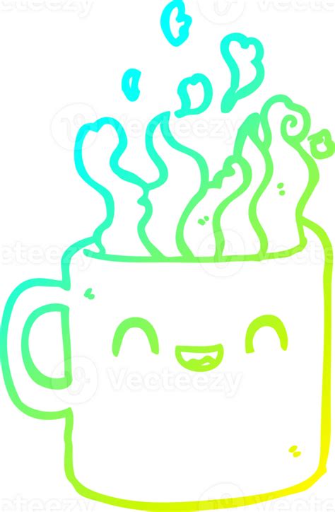 Verkoudheid Helling Lijn Tekening Van Een Tekenfilm Heet Kop Van Koffie 43489395 Png
