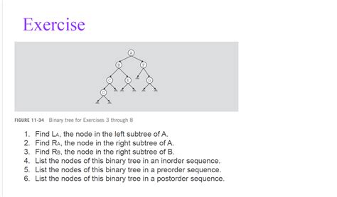 Solved Exercise Figure 11 34 Binary Tree For Exercises 3