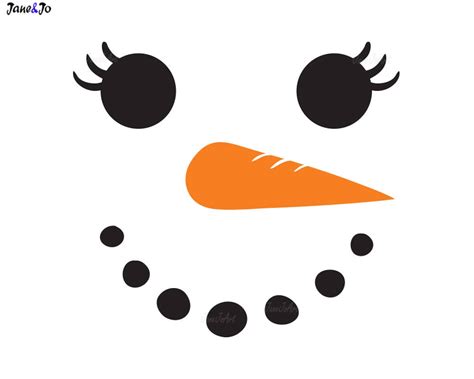 Snowman Girls Face Svg Winter Christmas Svg Christmas Snowman Cute