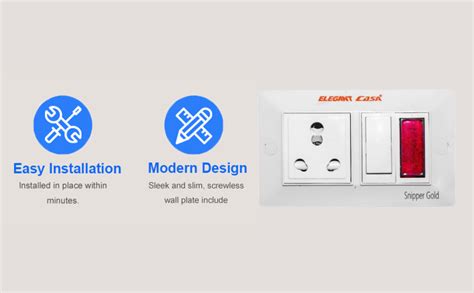 Buy Elegant Casa Extension Board 16 Amp Safety Shutter Socket With