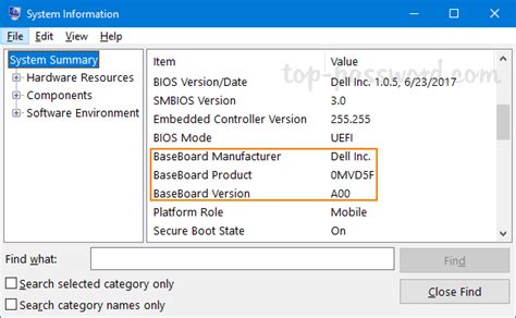 Methods To Check Your Motherboard Model In Windows Password Recovery