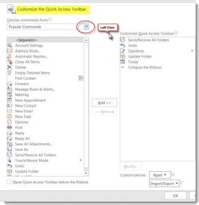 Customizing Your Outlook Quick Access Toolbar