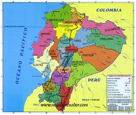 Mapa Político De Ecuador
