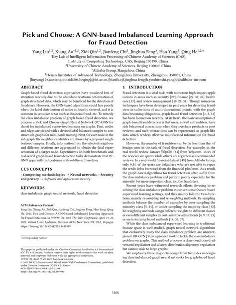 Pdf Pick And Choose A Gnn Based Imbalanced Learning Approach For
