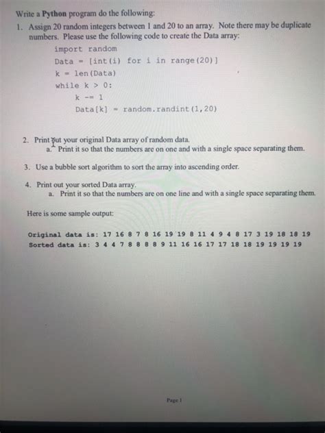 Solved Write A Python Program Do The Following 1 Assign 20