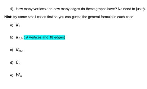 SOLVED How Many Vertices And How Many Edges Do These Graphs Have No Need To Justify Hint Try