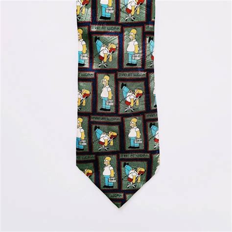 Vintage Deadstock Y2k The Simpsons Tie Bart Homer Simpson Tie