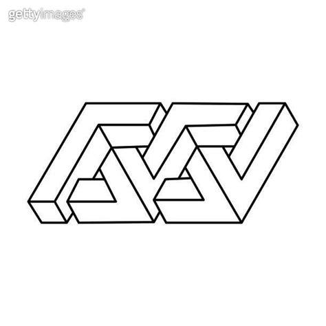 Optical illusion unreal geometric object Impossible figure Sacred geometry 이미지