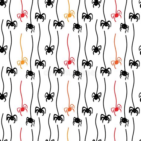 Spider With Spiderweb Seamless Pattern For October Hollyday Stock Vector Illustration Of