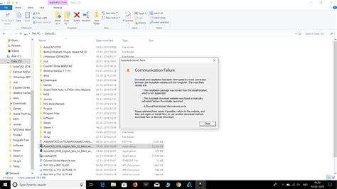 Installation Failed Connection Problem Autodesk Community
