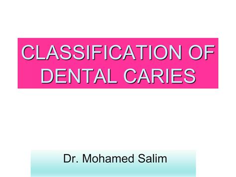 Dental Caries Classification Ppt
