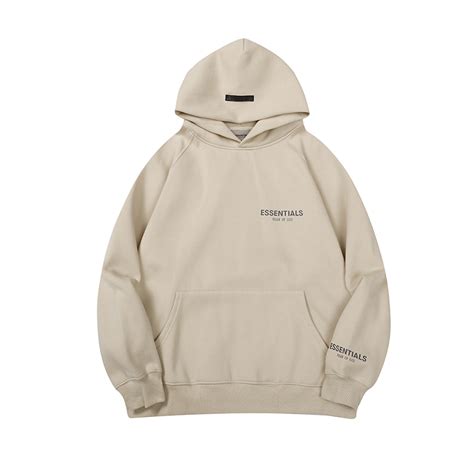 Essentials Fear Of God Basic Cream Hoodie Official Store
