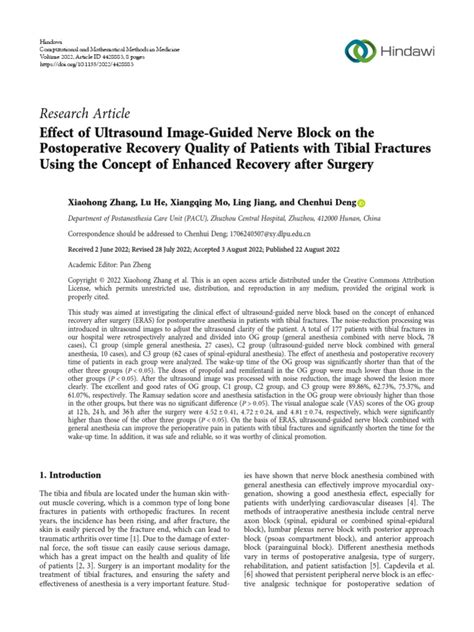 Effect Of Ultrasound Image Guided Nerve Block Pdf Anesthesia Surgery