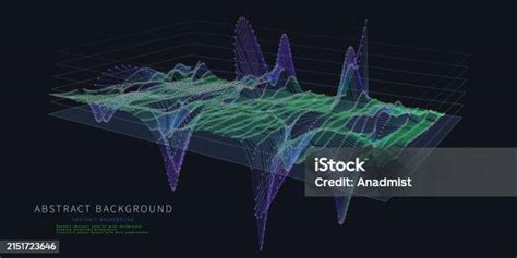 추상 배경 Waviy 컬러 그래프 에서 그물 에서 원 와 선 에 어두운 가상 공간의 기술 와이어프레임 개념 데이터 Plexus