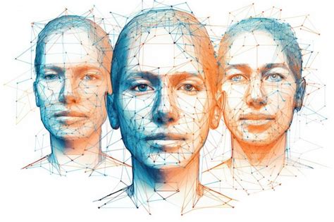 Premium Ai Image Face Recognition Concept Wireframe Illustration Of