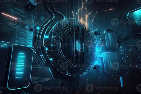 Technology Background Blue Glow Light Abstract Digital Graphic Design Wallpaper CPU Or GPU