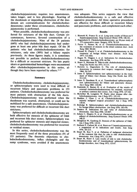 Choledochoduodenostomy Choledochojejunostomy Or Sphincteroplasty For Biliary And Pancreatic
