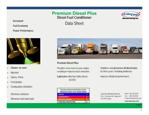 Diesel Premium Plus Data Sheet Ppt