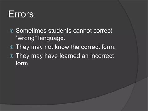 Correcting Errors In Elt Pptx Education