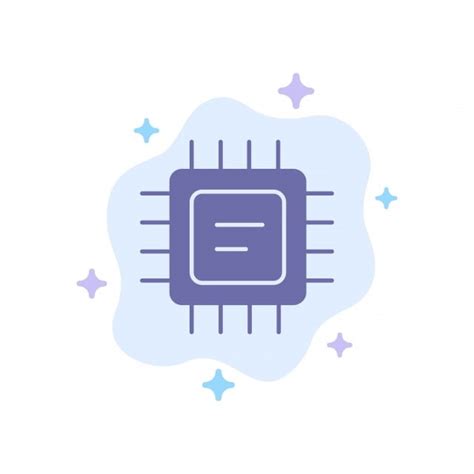 Cpu Microchip Processor Blue Icon On Abstract Cloud Background Cloud