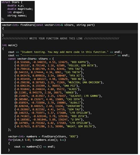 Solved 1 The Findstars Problem Using The Star Structure