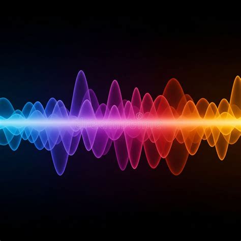 Abstract Representation Of Sound Waves Depicted As Overlapping Curves In A Spectrum Stock