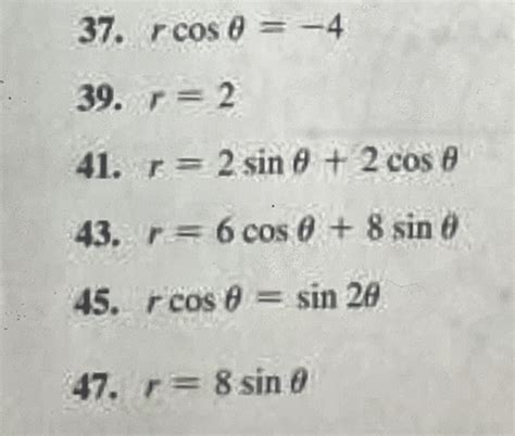 solved convert the equations to cartesian coordinates and