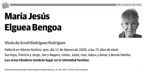 María Jesús Elguea Bengoa Esquela El Correo