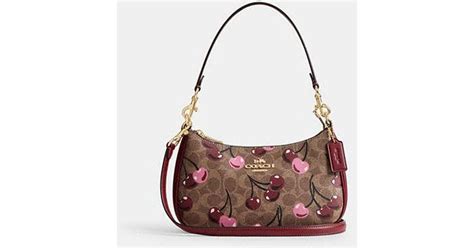 Coach Teri Shoulder Bag With Cherry Print In Black Lyst