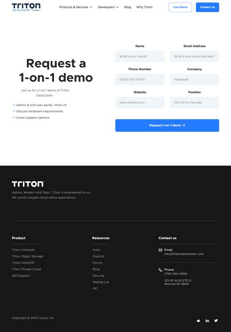 request a demo triton datacenter