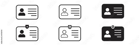 Id Card Icon Set Id Card Icon Collection Drivers License