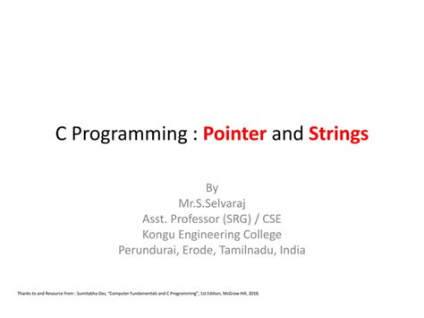 C Programming Pointers And Strings Pptx Programming Languages