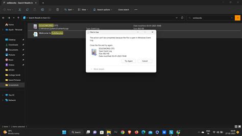 This Action Cannot Be Completed Because Because File Is Open In Windows