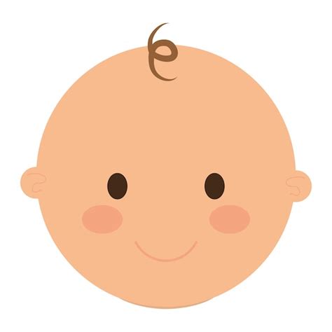 귀여운 아기 얼굴 아이콘 프리미엄 벡터