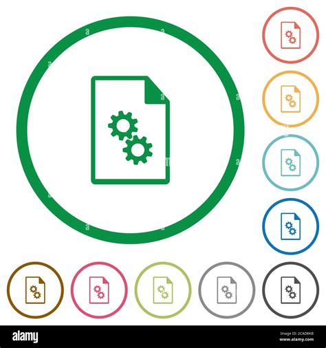 Executable File Flat Color Icons In Round Outlines On White Background Stock Vector Image Art