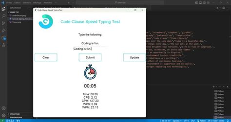 Shadha Ammar On Linkedin Codeclauseinternship Speedtypingtest Pythonapp Typingspeed